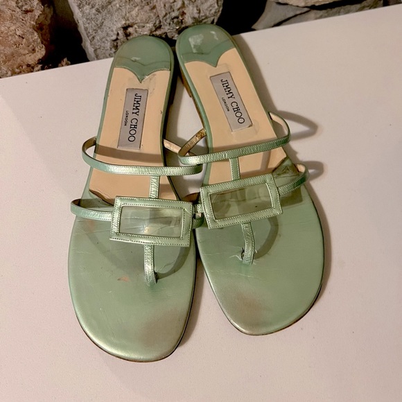 Jimmy Choo | Shoes | Jimmy Choo Green Sandals Size 4 | Poshmark